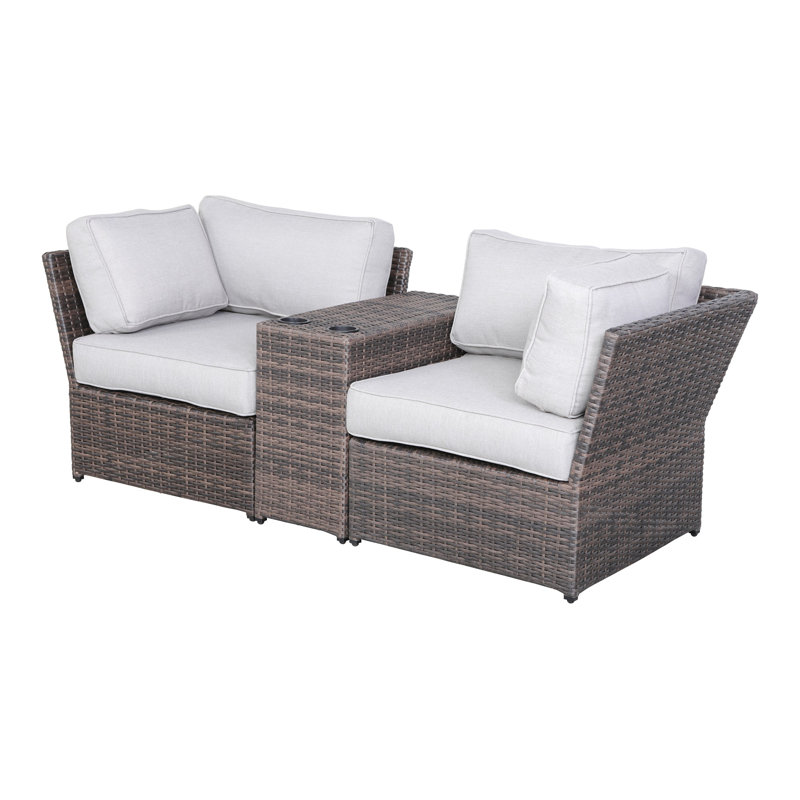 Etta Avenue™ Elodie Wicker Fully Assembled 2 - Person Seating Group with Cushions | Wayfair